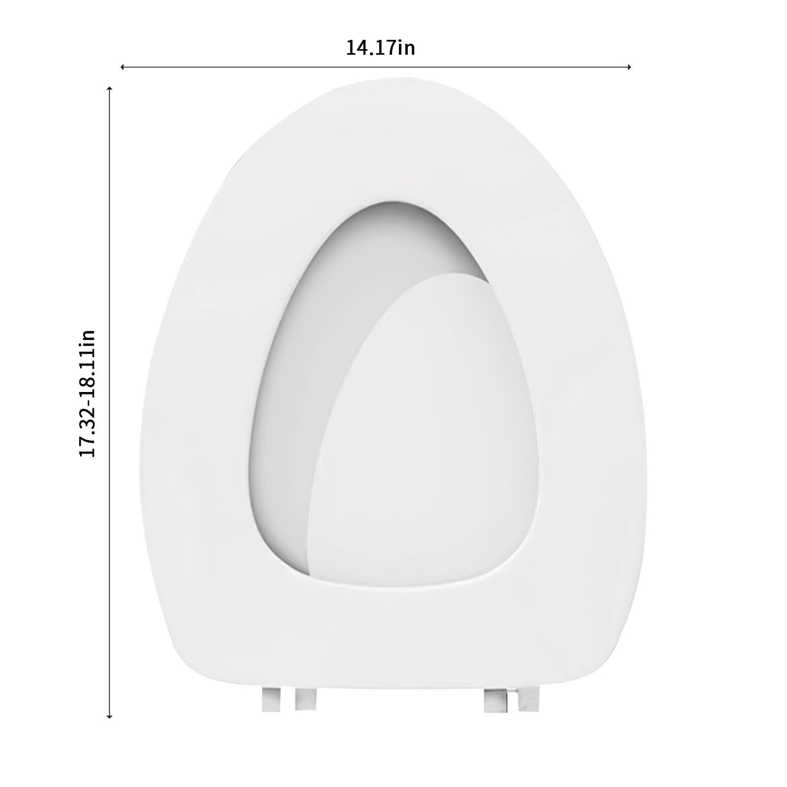 Toilet Seat Round Soft Toilet Seat Bidet Toilet Seat, Elongated Vinyl Toilet Seat Soft Vinyl Cover With Comfort Foam Cushioning, Fits All Standard Size Fixtures, Easy To Instal Toilet Seat (White)