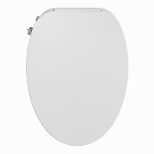 horow b0400 elongated bidet toilet seat, non-electric bidet toilet attachment fits for t0338w toilet, adjustable nozzles seat with soft closing & quick release lid, white side button control