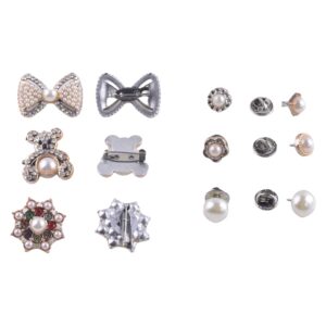 KJML DIY Charms for Socks 55pcs Sock Charms Pins Bling Sock Jewelry Charms Gold Sock Charms Brooch Sock Accessories Charms Designer Safety Pin Charms for Socks Shoes Junk Sock Charms