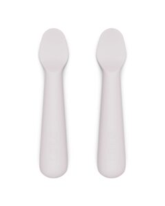 lalo little spoon set - 2 piece baby spoons set for infants & babies - made from food grade silicone dishwasher safe - baby feeding essentials for early stage mealtime - lavender