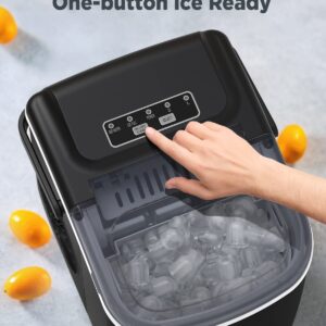 Silonn Ice Makers Countertop, 26Lbs/24H, Self-Cleaning Ice Machine, 9 Cubes Ready in 6 Mins, 2 Sizes of Bullet Ice for Home Kitchen Office Bar Party,Black