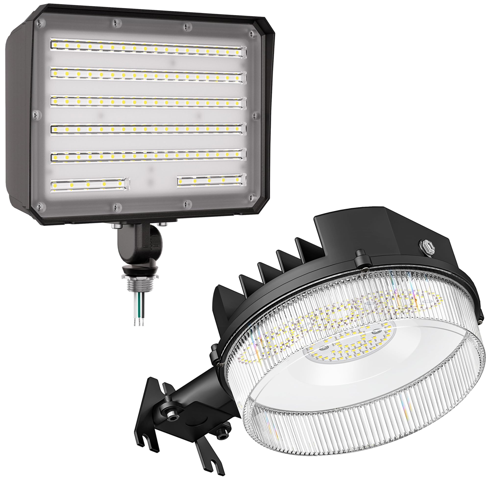 CINOTON 42W LED Barn Light and 100W Knuckle Mount LED Flood Light Outdoor 1 Pack