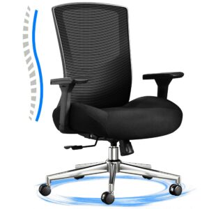 Blue Whale Big and Tall Office Chair 500lbs 3D Cushion Ergonomic Office Chair with 4D Armrests and Adjustable Lumbar Support Office Desk Chair for Adult Heavy Duty Mesh Computer Chair