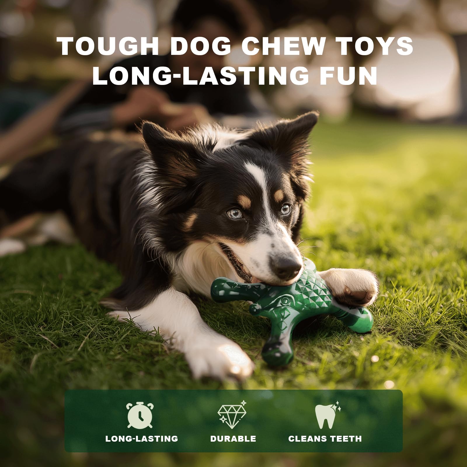 Quizvi Tough Dog Chew Toys for Aggressive Chewers - Durable Nylon Bone, Real Bacon Flavor, Ideal for Large/Medium Breeds, Keeps Dogs Busy, Promotes Dental Health