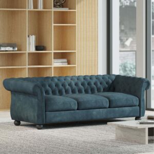 eafurn vintage chesterfield loveseat sofa sleeper love seat, modern deep button tufted sectional couch with rolled arms and solid wood legs for living room apartment