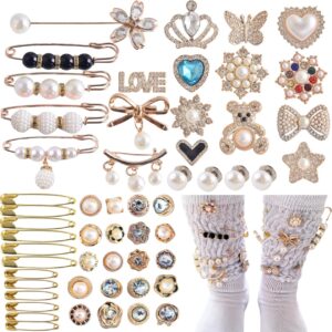 kjml diy charms for socks 55pcs sock charms pins bling sock jewelry charms gold sock charms brooch sock accessories charms designer safety pin charms for socks shoes junk sock charms