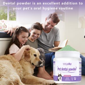 Dog Dental Powder, Dog Teeth Cleaning Powder for Dog Plaque and Tartar, Dog Breath Freshener for Bad Breath, Dog Dental Care for Small, Medium, Large Dogs