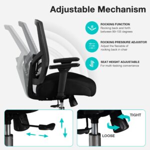 Blue Whale Big and Tall Office Chair 500lbs 3D Cushion Ergonomic Office Chair with 4D Armrests and Adjustable Lumbar Support Office Desk Chair for Adult Heavy Duty Mesh Computer Chair