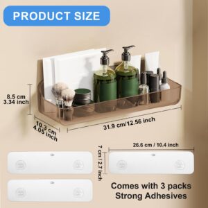 Diesisa 2pc Acrylic Wall Mounted Shower Caddy, Adhesive Shelf, Bathroom Shelves for Wall, Self Adhesive Organizer, No Drilling Hang Walls, with Self Adhesive Tape, for Bathroom, Kitchen, Living Room