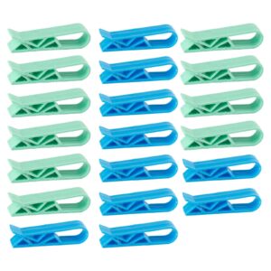 siktorrwd 20pcs plastic kitchen garbage bin clip set, anti-slip fixation clamp for trash cans and garbage bags (blue and green)