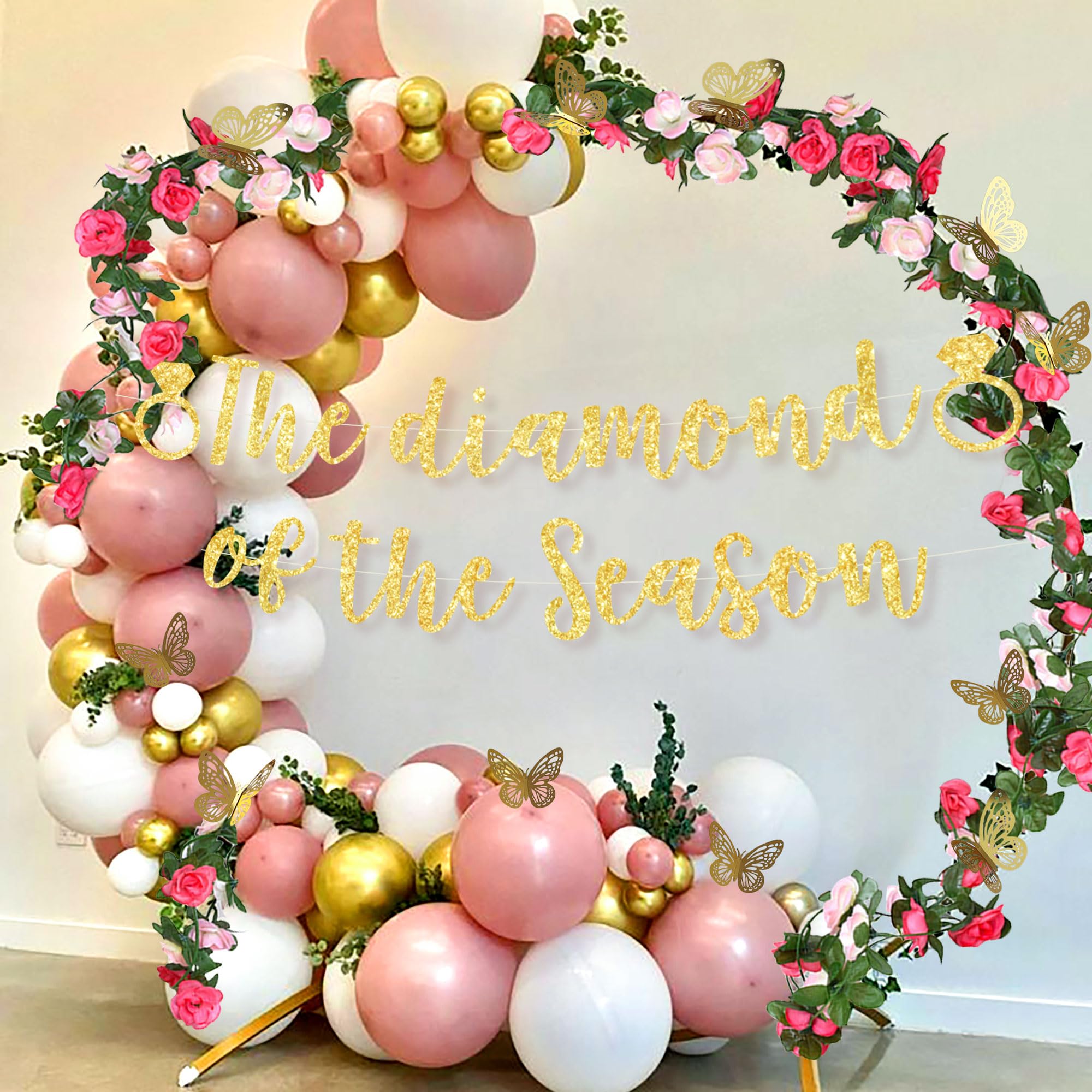 JeVenis Diamond of The Season Banner Tea Party Bridal Shower Decorations for High Tea Party Supplies Garden Party Bridal Shower