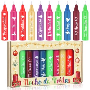 conelist 10 pcs colombia candle night supplies spell candles december 7 wishes candles assorted colorful candles long burn time for christmas virgin day gifts altar birthdays meditation