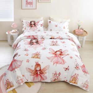 weigelia twin comforter set 5 pieces bed in a bag fairy castle kids comforter set lightweight soft twin bedding sets for girls boys