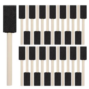 dmsvk 40 pcs 1'' foam paint brushes, sponge paint brush, wooden handles foam brush, sponge brushes for painting, craft, staining, varnish, touch up