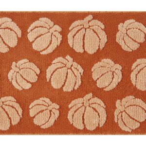 Aldopein Cute Pumpkins Bathroom Rugs Non Slip Washable, Burnt Orange Aesthetic Fall Autumn Bath Mat Rug Shaggy, 2x3 Rustic Farmhouse Country Fall Area Rugs for Bathroom Kitchen Entryway Indoor