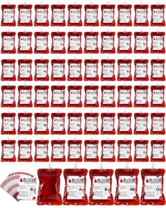 liitrsh 60 pcs iv bags for drinks blood bags for drinks halloween party decorations 8.5 oz reusable halloween blood bag drink pouches for masquerade zombie nurse graduation party