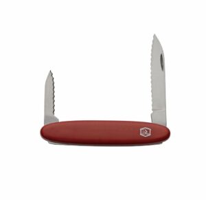 3.25" 2-Blade Trapper Pocket Knife - 440 Stainless Steel, Lightweight EDC Knife with Serrated Blade, Swiss Army Style, ABS Handle, Brass Pins - Ideal for Outdoor and Everyday Carry - Burgundy