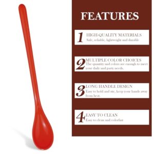 Giantree 6 PCS Long Handle Spoons, Long Handle Mixing Spoon, 7.28 Inches Colorful Teaspoons, Coffee Spoons Tall Iced Tea Ice Cream Sundae Cocktail Hot Chocolat Stirring Longdrink Spoons