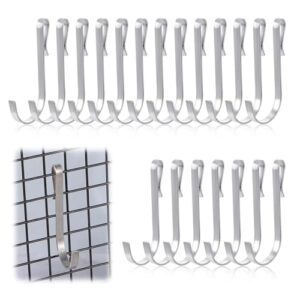 20 pcs snap on hooks wire rack hook stainless steel j shaped hooks hanger clip-on hooks, hanging sink grid hook wire rack hook heavy duty wire rack hook utility hooks for kitchen bedroom office wir