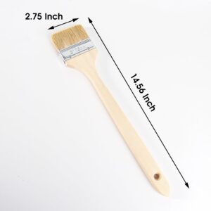 Paint Brushes for Walls, 3-inch Stain Brushes for Wood and Fence Staining, Paint Brush with Long Handle Extender