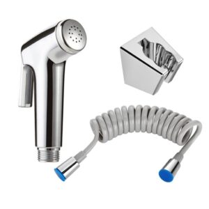 1set abs chrome handheld toilet bidet sprayer bathroom shower head adapter water spray hose kit