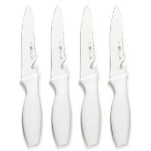 plys paring knife - 4.5 inch paring knives set of 4 small kitchen knife, sharp fruit paring knife and coring, bottle opener design german stainless steel ergonomic handle