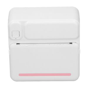 pocket printer machine, mini printer machine rechargeable for journal (white)