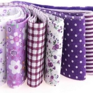 7Pcs Top Purple Cotton Craft Fabric Bundle Squares Patchwork,DIY Sewing Scrapbooking Quilting Floral Dot Pattern Craft and Hobby Fabric,Fabric Arts,Crafts and Sewing10" x 10" (25cm x 25cm)