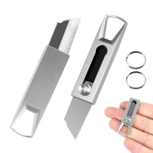 itokey 2 pack small pocket knife, keychain box cutter, mini pocket knife with 0.78 inch sharp blade, edc utility knife for everyday carry, safety box opener tool for office, cool gadgets for men women