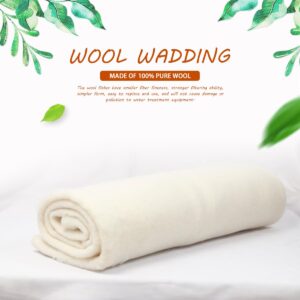 piqoeei Wool Felt,Needle Felting, Wet Felting, Wool Felt Fabric,Wool Quilt Batting,Natural Ecru Color,19 Micron,Extra Fine Pre Felt Fabric for Craft and Wearable Arts