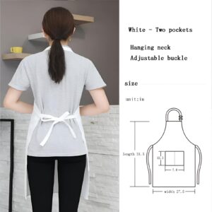 White Apron,Chef Apron For Men Women Adults Chef Costume Adjustable Kitchen Cooking Long Aprons For Women With Pockets(White)