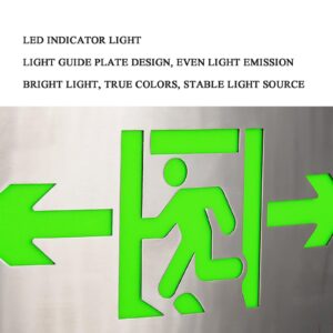 Hardwired Emergency Exit Sign, Emergency Exit Indicator with Battery Backup and Intelligent Fault Self-test Function, IP34 Protection Class and Bright Lighting, for Hotel Hospital Supermarket