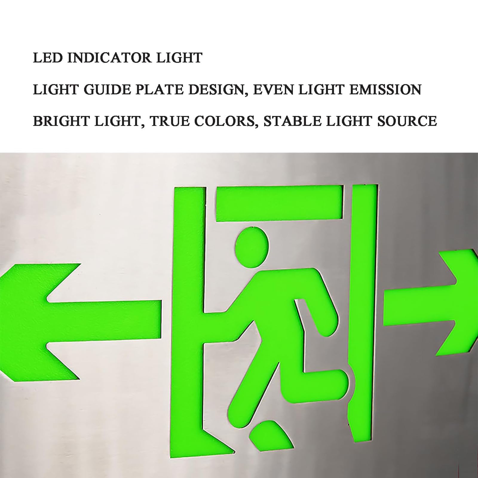 Hardwired Emergency Exit Sign, Emergency Exit Indicator with Battery Backup and Intelligent Fault Self-test Function, IP34 Protection Class and Bright Lighting, for Hotel Hospital Supermarket