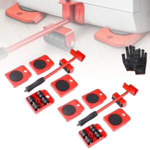 meesho furniture mover, furniture movers with wheels, furniture moving tool, furniture lifter mover tool set with furniture pads, furniture sliders for moving of refrigerators (2 red)