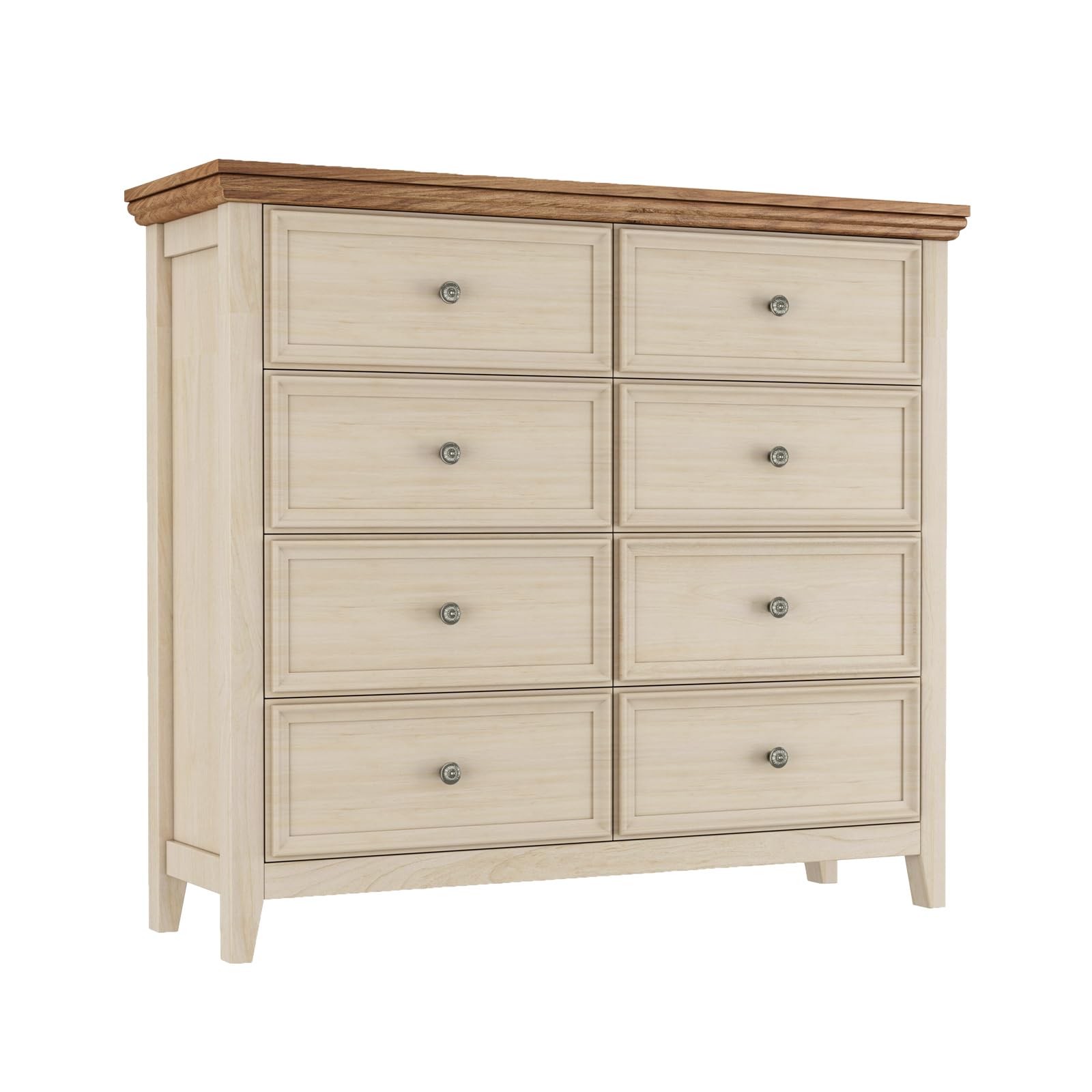 BLANKSPACE Dresser for Bedroom,Modern 8 Drawer Dresser, Wood Drawer Organizer with Metal Knobs, Large Capacity Wood Cabinet for Bedroom, Hallway