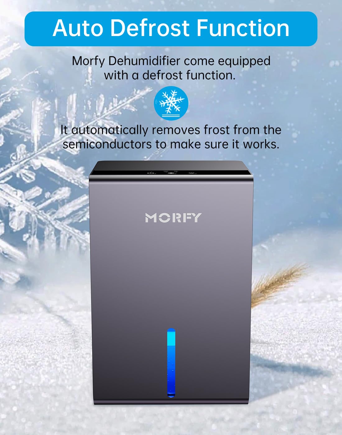 Dehumidifier, MORFY 52OZ Small Dehumidifier for Bedroom Bathroom RV with Auto Shut Off, Portable Quiet Dehumidifiers for Room Home Closet Laundry Room