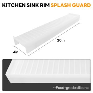 Kitchen Sink Edge Protector, Silicone Splash Guards Fits for 3.75-4'' Wide Countertop, Upgraded Sink Protectors for Bathtub, Kitchen Sinks Stainless Steel, Granite, Quartz