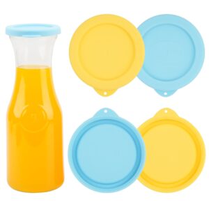 3.3-inch silicone lids only compatible with netany, joyjolt and kook glass pitcher, drink dispenser lids for party & tea & juice, glass carafe lids replacement, reusable water pitcher lid, 4 pack