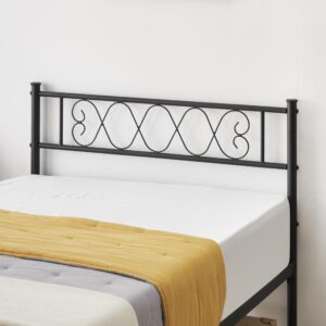 SUNNYFURN Metal Twin Bed Frame Metal Platform Bed Frame with Headboard and Footboard Classic Metal Bed Frame with Iron-Art Sweet Heart for Girls and Boys No Box Spring Needed Noise-Free