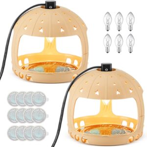 qualirey 2 pieces flea traps with 12 sticky disc 6 bulbs 2 electric wires flea traps for inside your home safe flea light trap for indoor safe to pets