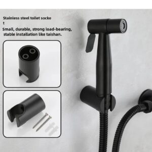 Handheld Bidet Sprayer for Toilet Handheld Sprayer Kit Bathroom Handheld Bidet Faucet Sprayer Stainless Steel Toilet Sprayer Black Bidet Set Kitchen Hand Spray Cleaning Floor