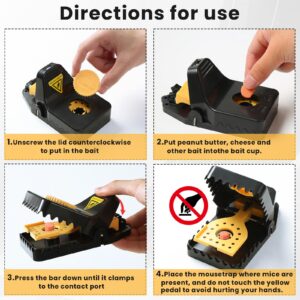 Mouse Traps Indoor for Home - Rat Trap Quick Effectively Best Mouse Trap [2024 Update] Mousetraps Used Indoor & Outdoor Reusable Mouse Traps, Snap Traps for Mice Used Basement/Garage 8 Set(2L+6S)