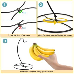 1-Pack Banana Holder Stand, Sturdy Banana Hanger Hook for Kitchen Countertop, Metal Modern Banana Stand Banana Rack, Keep Fresh for 15LB Banana or Grape,Stable Base