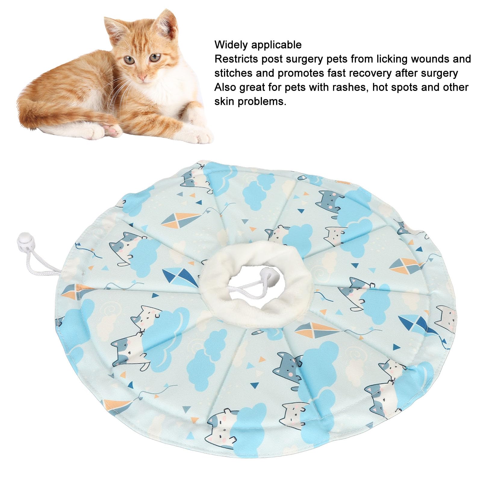 Pet Cat Elizabethan Collar, Waterproof Prevents Biting Breathable Cat Cone Collar for Pets for Cats (Genericwgvg9042ni-11)