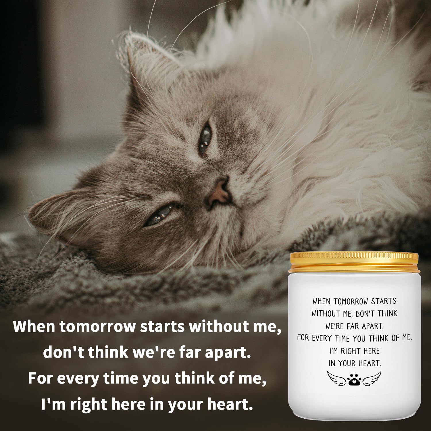 Dog Memorial Gifts for Loss of Dog Cat Pet Grieving Passed Away Gift, Vanilla Scented Pet Memorial Candle Gifts, Pet Loss Sympathy Gift, Pet Dog Remembrance Bereavement Condolence Gift Cat Dog Lover