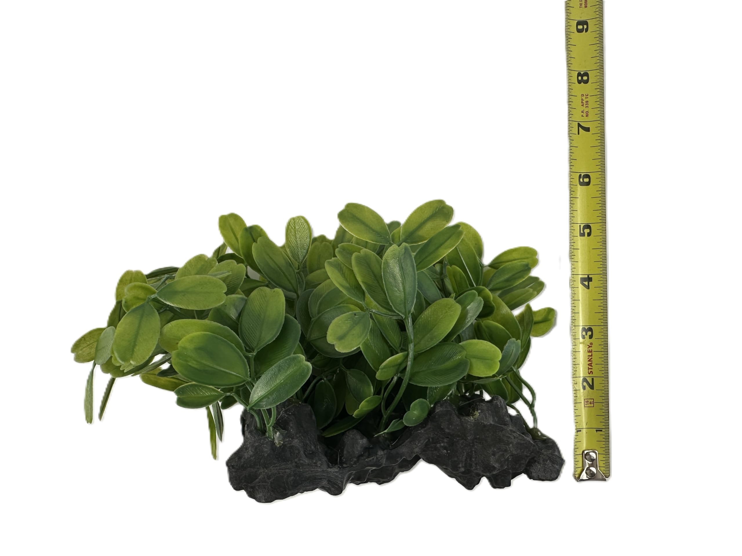 Gingerbread Pet Supply Plastic Anubias Aquatic Plant with Large Weighted Rock