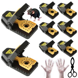 mouse traps indoor for home - rat trap quick effectively best mouse trap [2024 update] mousetraps used indoor & outdoor reusable mouse traps, snap traps for mice used basement/garage 8 set(2l+6s)