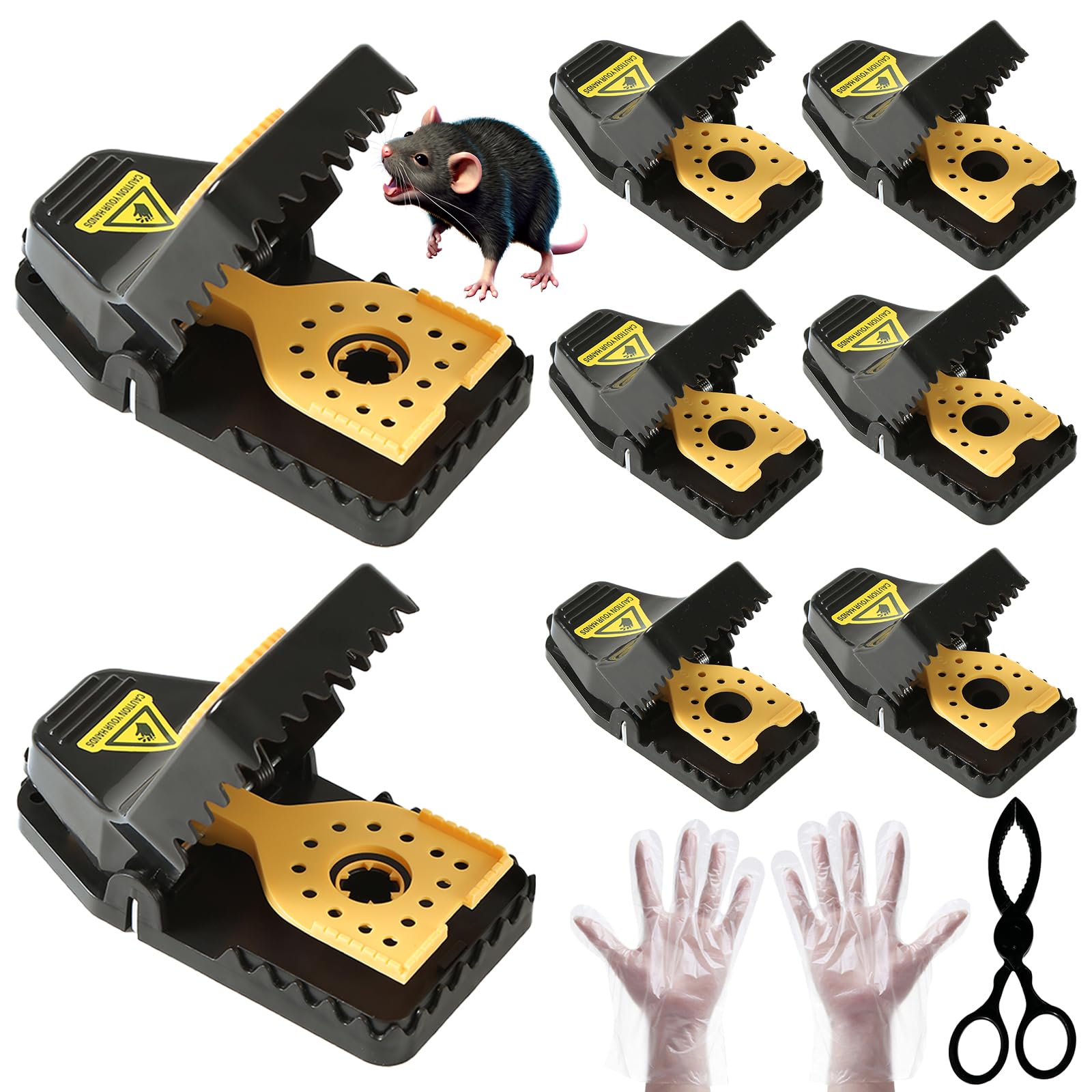 Mouse Traps Indoor for Home - Rat Trap Quick Effectively Best Mouse Trap [2024 Update] Mousetraps Used Indoor & Outdoor Reusable Mouse Traps, Snap Traps for Mice Used Basement/Garage 8 Set(2L+6S)