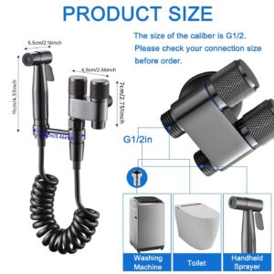 304 Stainless Steel Handheld Bidet Sprayer for Toilet-Adjustable Water Pressure Control Handheld Sprayer Kit for Huge Majority Bathing Situations- Easy to Install (Black)