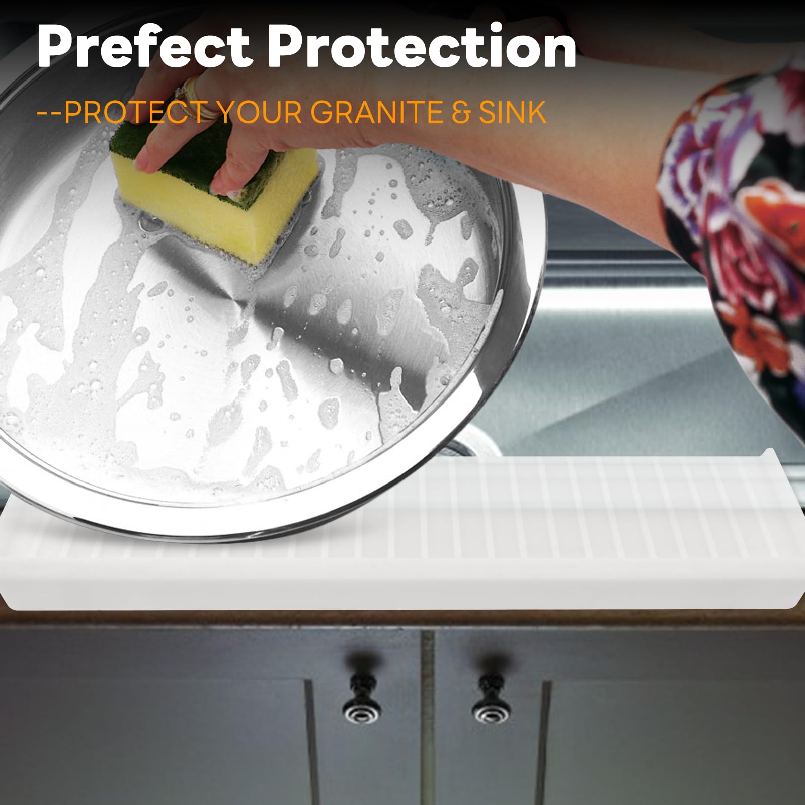 Kitchen Sink Edge Protector, Silicone Splash Guards Fits for 3.75-4'' Wide Countertop, Upgraded Sink Protectors for Bathtub, Kitchen Sinks Stainless Steel, Granite, Quartz